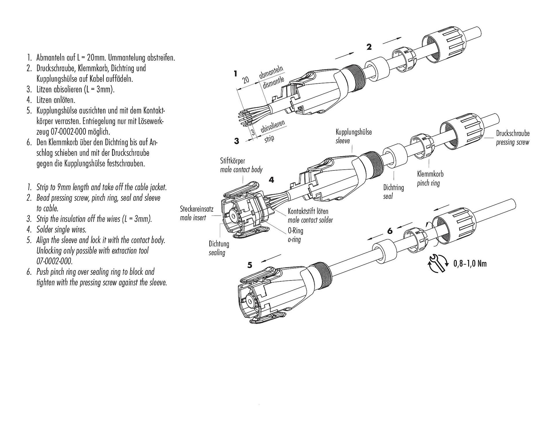 Snap-In, Male cable connector, IP54, unshielded, Contacts: 12 | 99 1721 ...