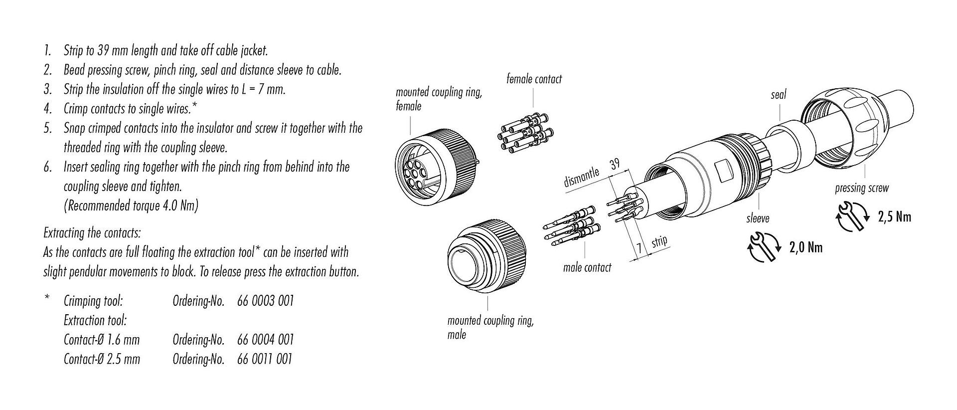 RD24, Male cable connector, IP67, unshielded, Contacts: 6+PE | 99 4201 ...