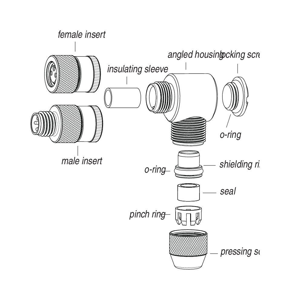 99 3364 00 03 | binder M8 Female angled connector, Contacts: 3, 3.5-5.0 ...