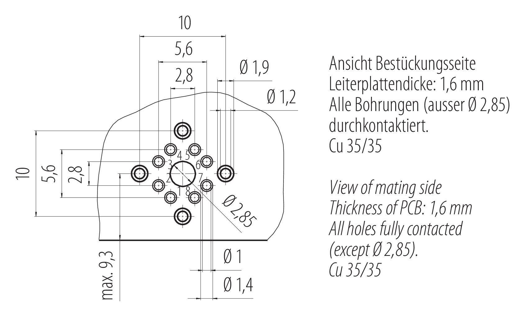 M12, Contact insert, IP67, shieldable, Contacts: 8 | 09 3782 202 08