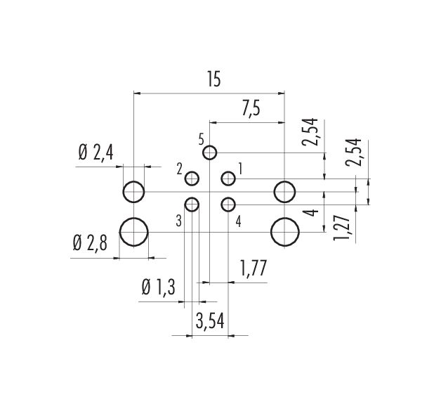 99 3441 202 05 | binder M12 Male angled panel mount connector, Contacts ...