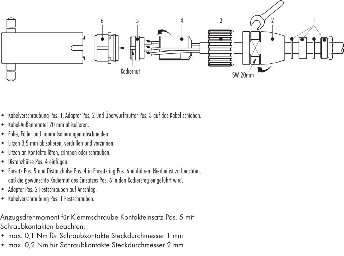 99 4631 00 19 | binder M23 Connecteur mâle, Contacts: 19, 6,0-10,0 mm ...