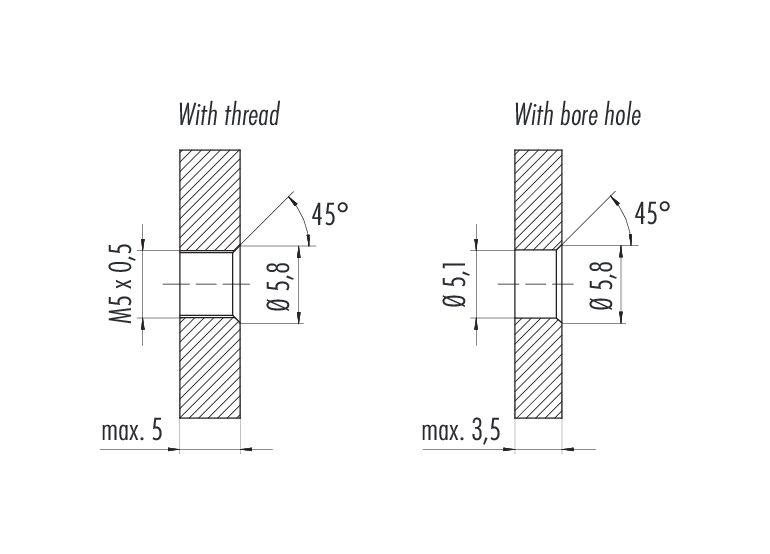 M5, Male panel mount connector, IP67, unshielded, Contacts: 4 | 09 3111 ...