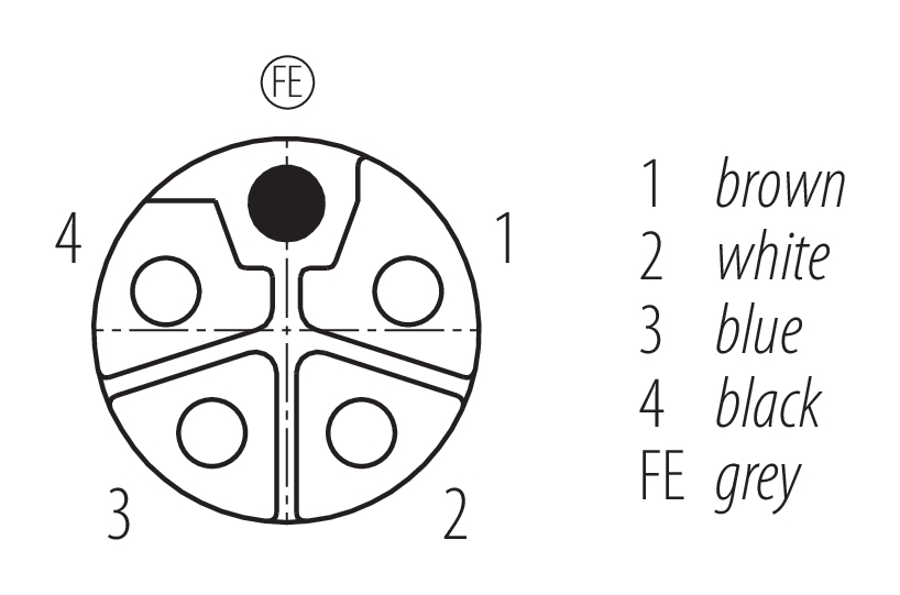 M12 L-coded Pinout M12 4 8 Pin Male Back Panel Mount Connector A Coding ...