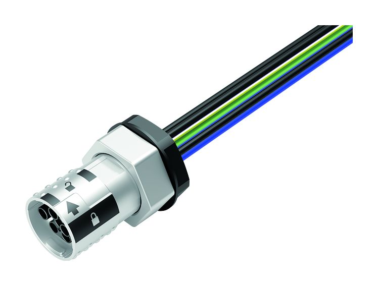 Bayonet, Female panel mount connector, IP66/IP67, shieldable, Contacts ...