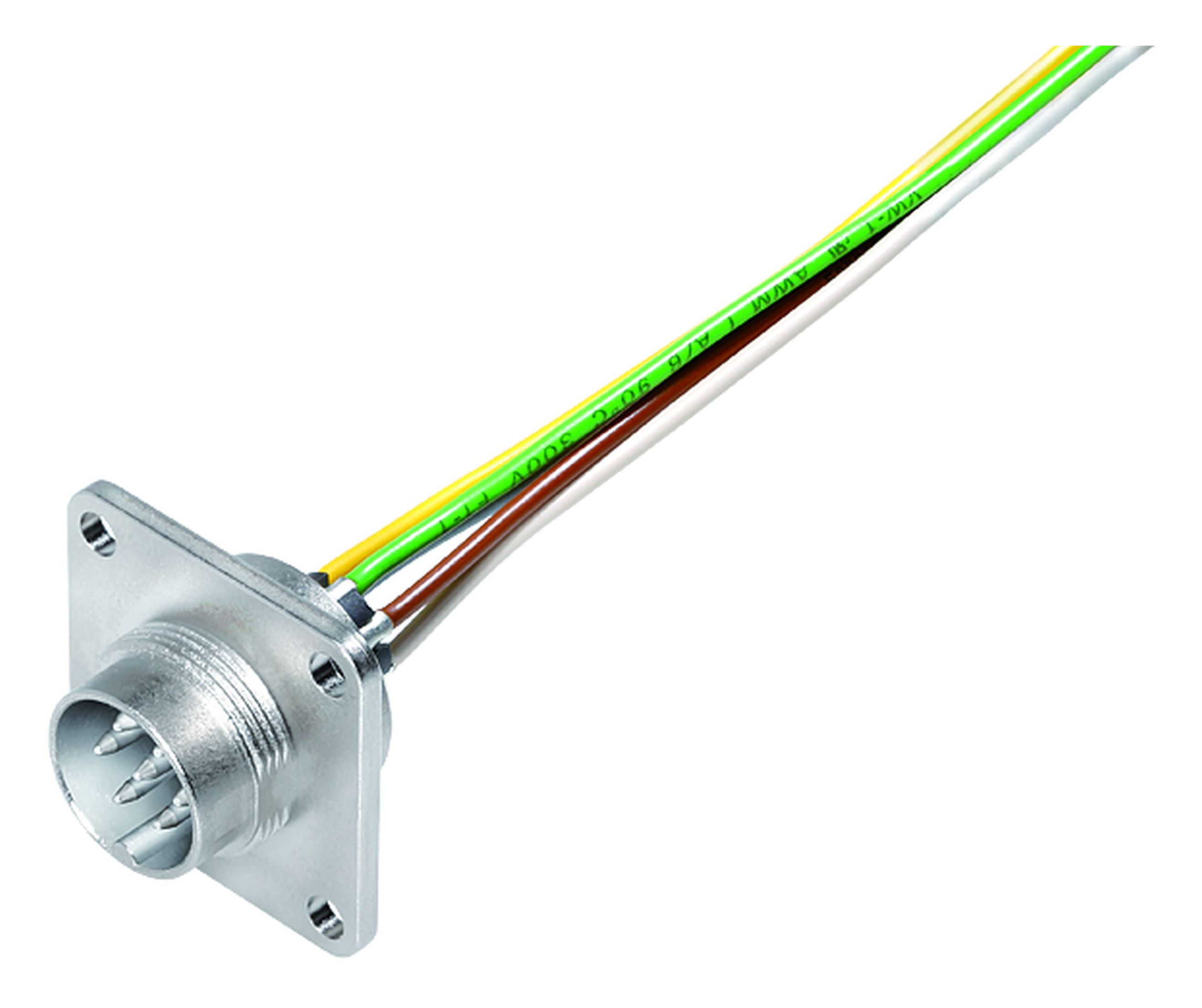 M16, Male panel mount connector, IP67, unshielded, Contacts: 6 (06-a ...