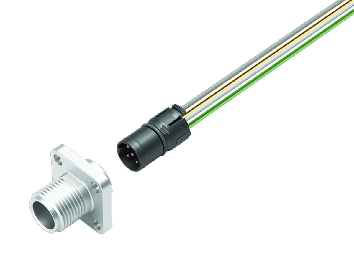 99 3483 100 08 | binder M12-A Square male panel mount connector ...