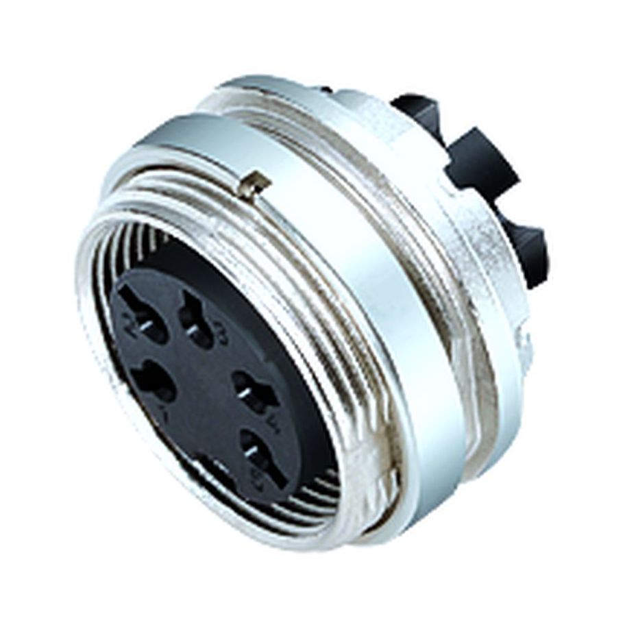 M16, Female panel mount connector, IP40, unshielded, Contacts: 8 (08-a ...